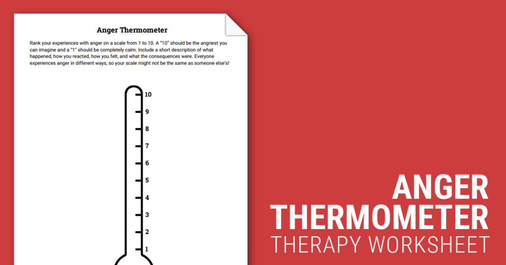 Anger Thermometer Worksheet Therapist Aid | DBT Worksheets