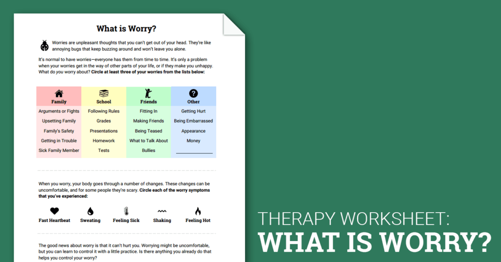 What Is Worry Worksheet Therapist Aid | DBT Worksheets